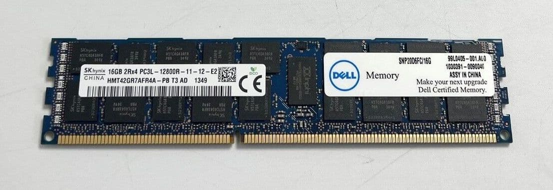 Dell SNP20D6FC/16G 16GB PC3-12800 DDR3-1600MHz ECC CL11 240P DIMM 1 35V ...