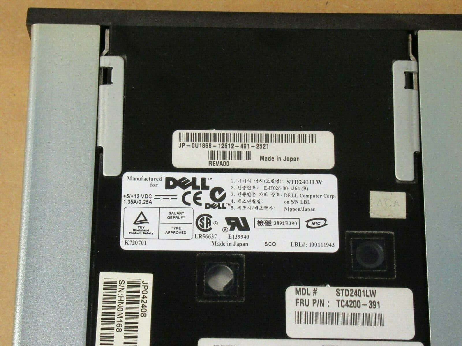 Dell U1868 20/40GB Internal 68 Pin SCSI LVD 5 25" DAT Drive STD2401LW ...