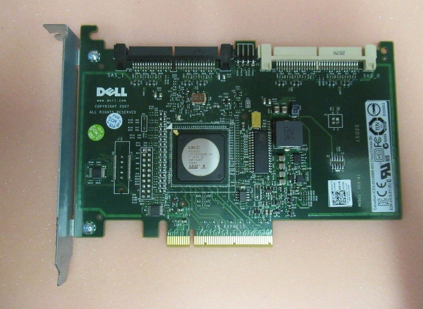 Dell U558P PowerEdge T410 R510 PCI-Express SAS PERC 6/i Controller Card