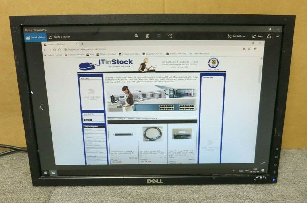 Dell UltraSharp 1909WF 19" LCD TFT Black Widescreen Monitor USB VGA DVI ...