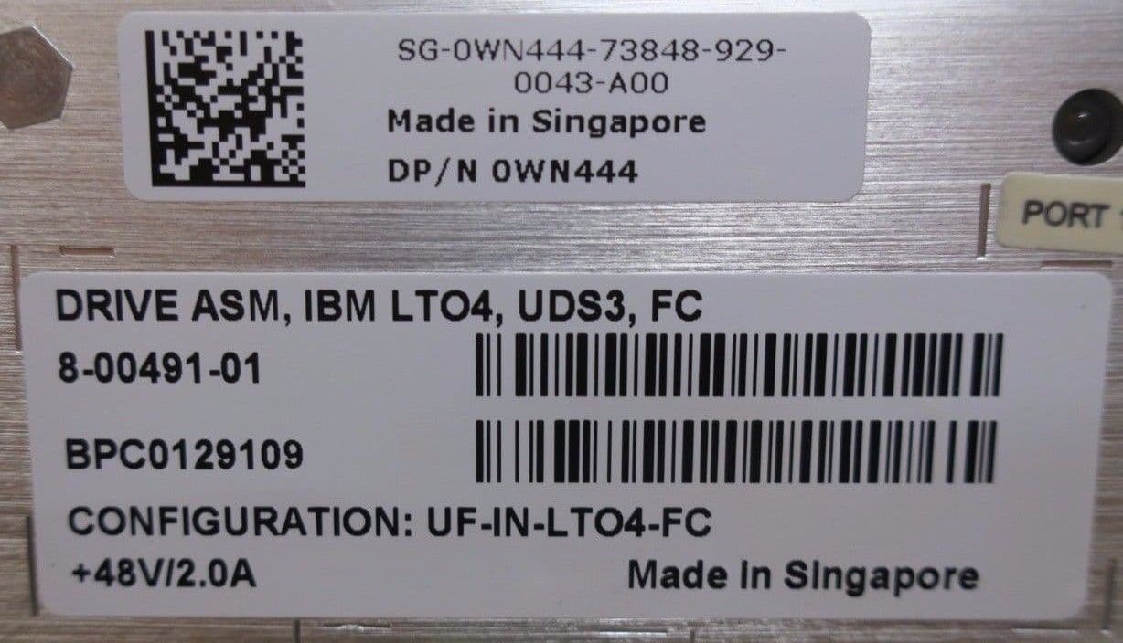 DELL WN444 Powervault ML6000 LTO4 FC Library Tape Drive 8-00491-01 UF ...