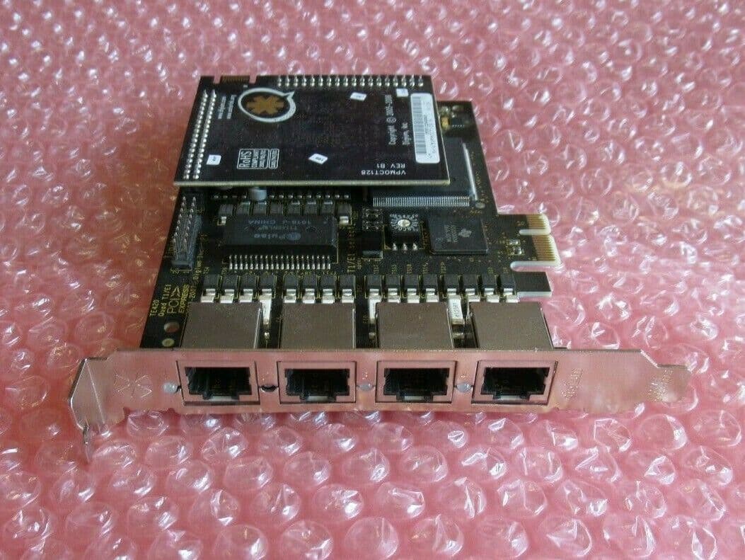 Digium Wildcard TE420 5TE420 Quad-Ports T1/E1 PCI Express Network ...