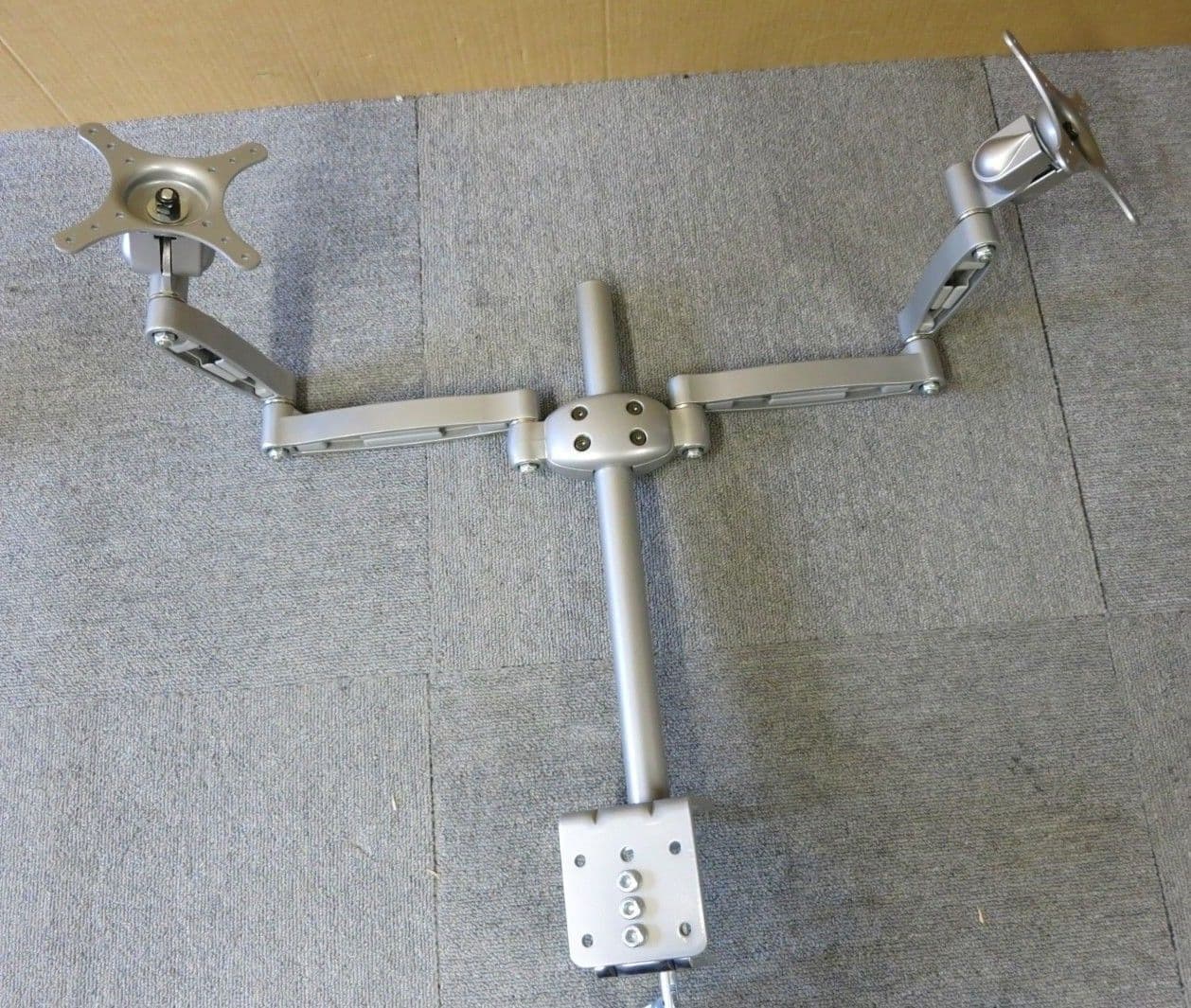 Dual LCD TFT 2 Monitor Swivel Arm Desk Mount Stand VESA with Clamp Base