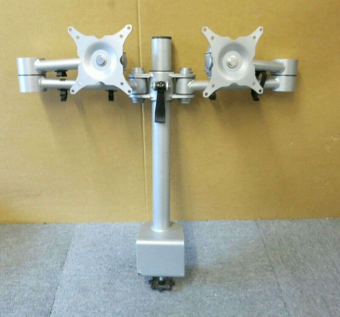 Dual LCD TFT 2 Monitor VESA Swivel Arm Desk Mount Stand with Clamp Base