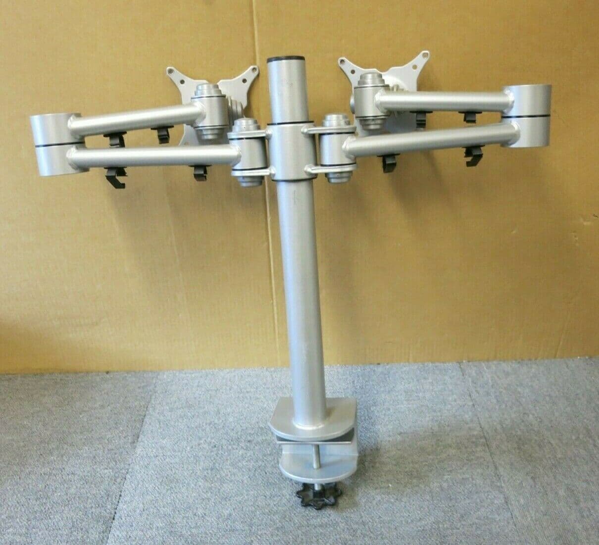 Dual LCD TFT 2 Monitor VESA Swivel Arm Desk Mount Stand with Clamp Base