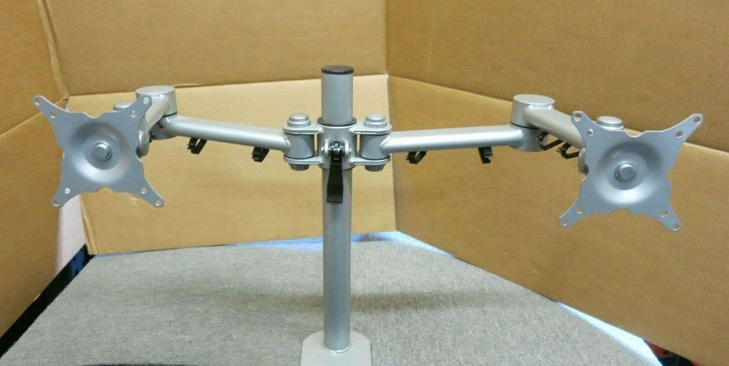 Dual LCD TFT 2 Monitor VESA Swivel Arm Desk Mount Stand with Clamp Base