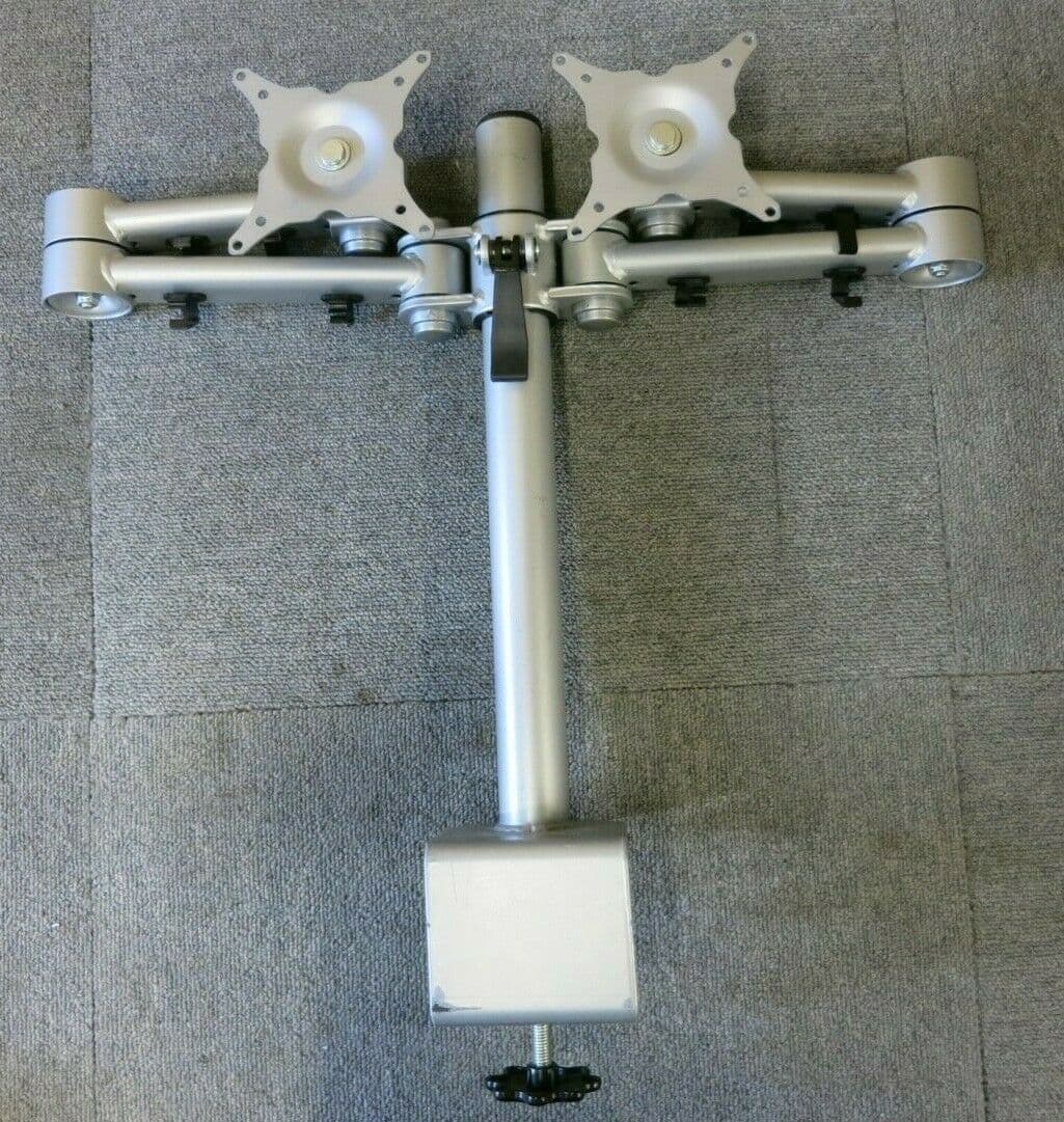 Dual LCD TFT 2 Monitor VESA Swivel Arm Desk Mount Stand with Clamp Base