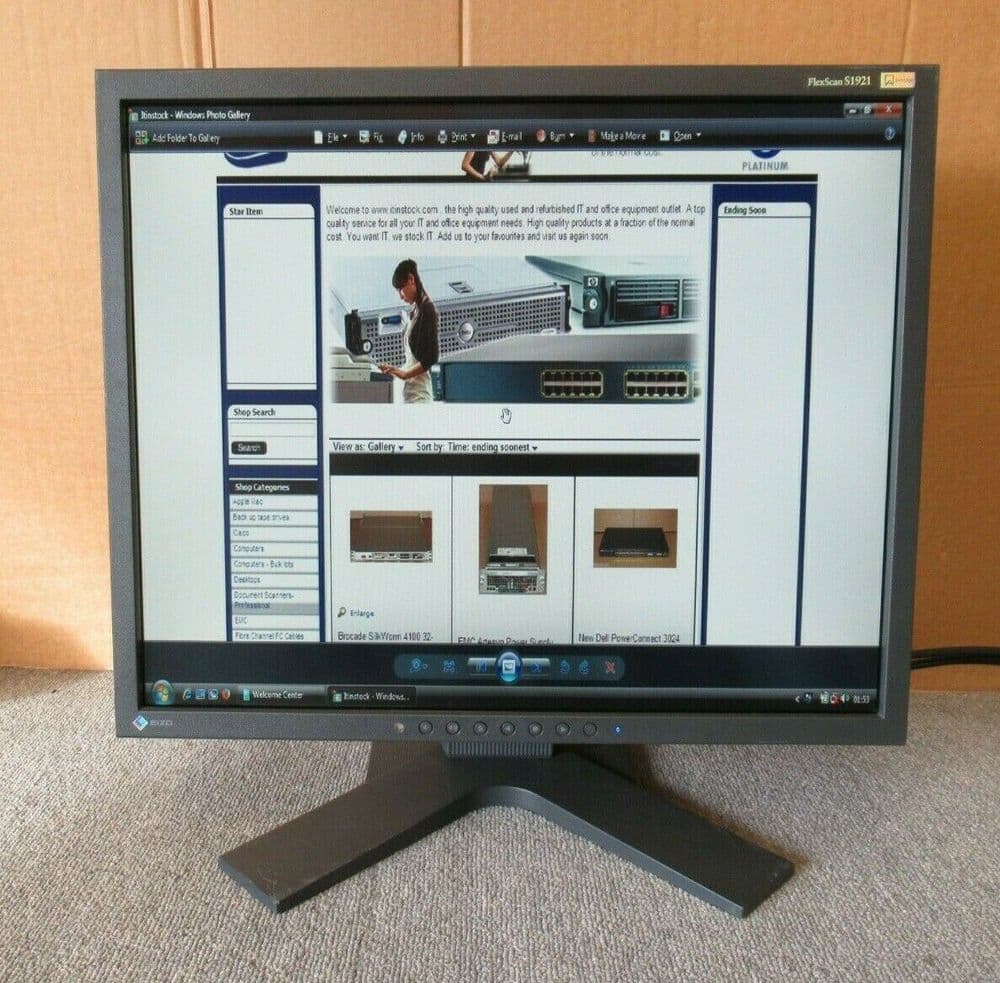 Eizo FlexScan S1921 0FTB0011 19" LCD TFT Flat Screen Monitor Grey VGA DVI