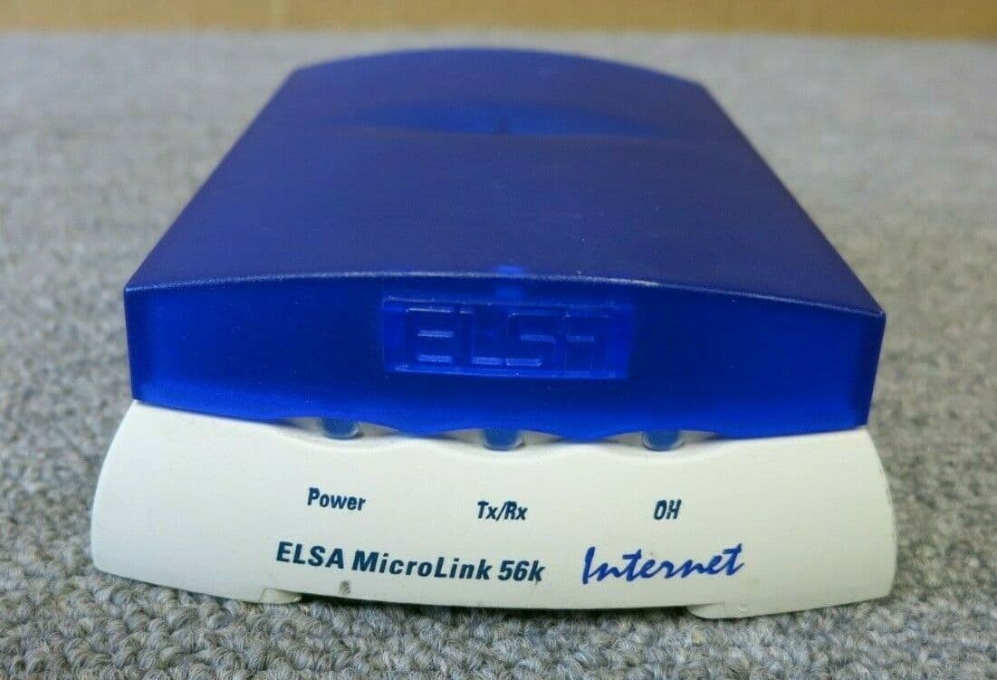 Elsa Microlink Rs232 56kbps Internet Pc External Fax Modem No Ac Adapter