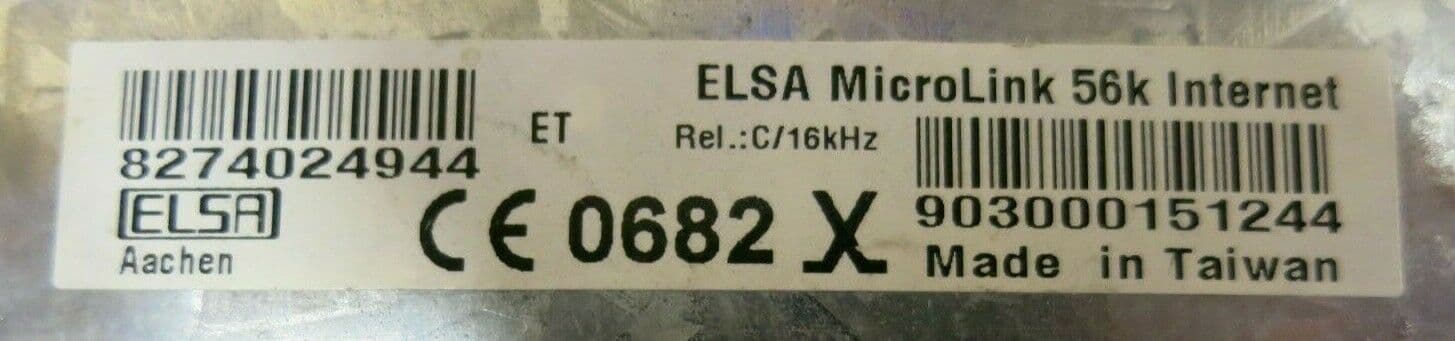 Elsa Microlink Rs232 56kbps Internet Pc External Fax Modem No Ac Adapter