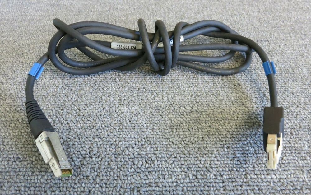 EMC 038-003-124 HSSDC2 To HSSDC 2 Meter Fiber Fibre Channel Cable Network