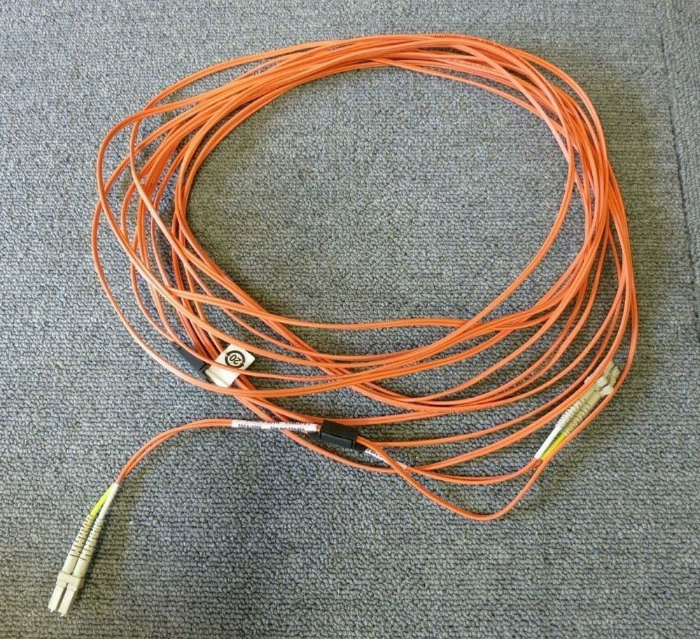 EMC 038-003-348 Orange Fibre Optic Patch Cable Mult-Mode 10M LC To LC