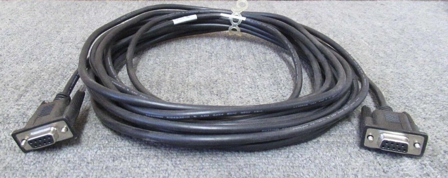 EMC 038-003-458 DB9 Female To DB9 Female 25FT Black External Serial Cable
