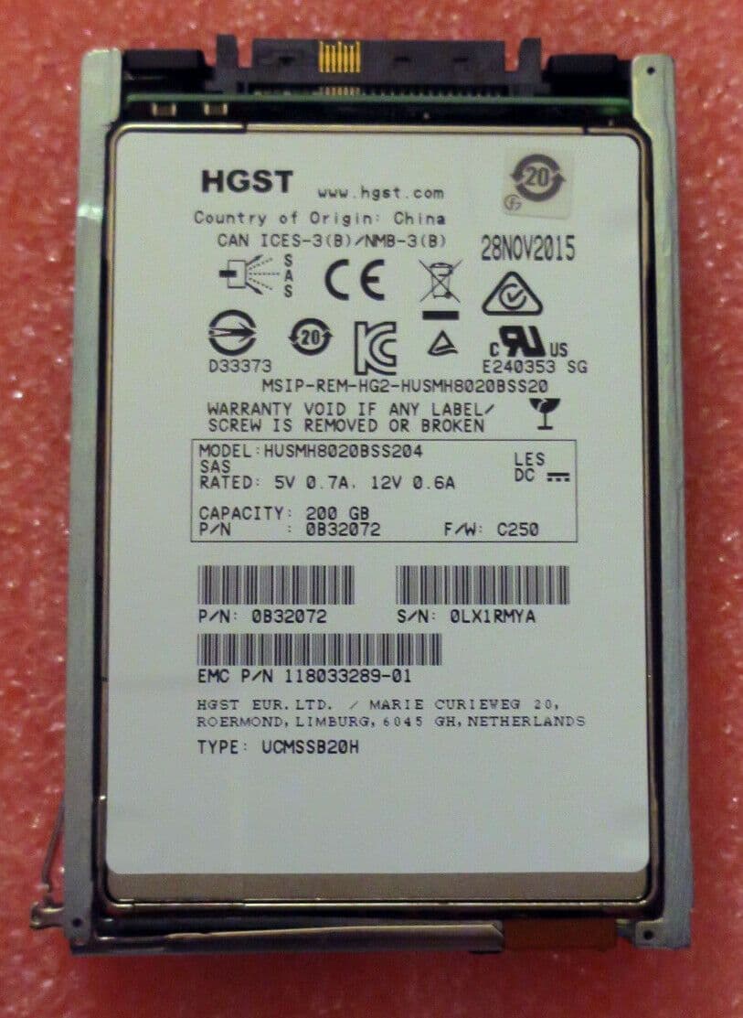 EMC 200GB Flash 6/12G SAS 2 5" SSD Solid State Drive 005051195 V6-2S6F-200