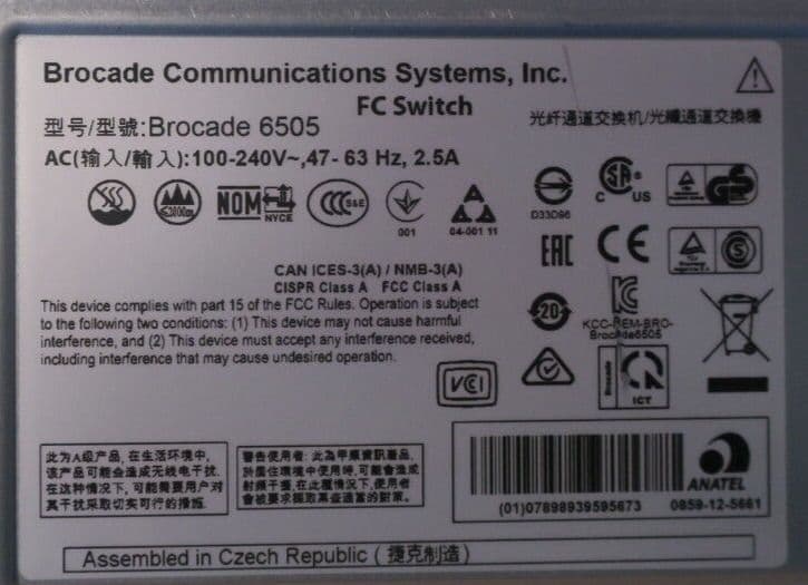 EMC Brocade DS-6505B 24-Port 16Gb FC SAN Switch EM-6505-24-16G-R 24 ...