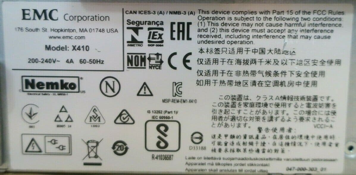 EMC Isilon X410 X-Series NAS Server 2x 8C E5-2640v2 128GB Ram 12x 2TB ...