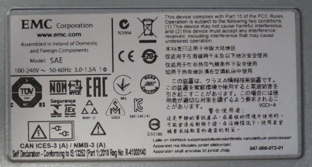 EMC SAE 2U Storage Array Expansion 25x 600GB 2 5" 2x SAS Controller 303 ...