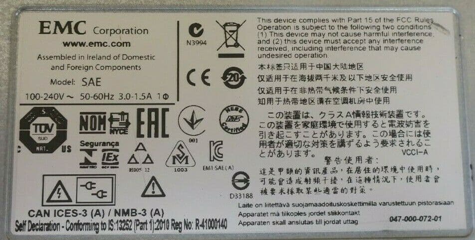 EMC VNX5300 SAE Expansion Array 16x 600GB 10K HDD 6x 200GB SSD 2x SAS ...