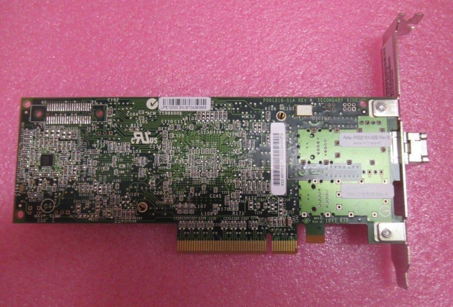 Emulex LPE12000 LPE12000-E 8Gb Fibre Channel PCIe HBA Host Bus Adapter SFP