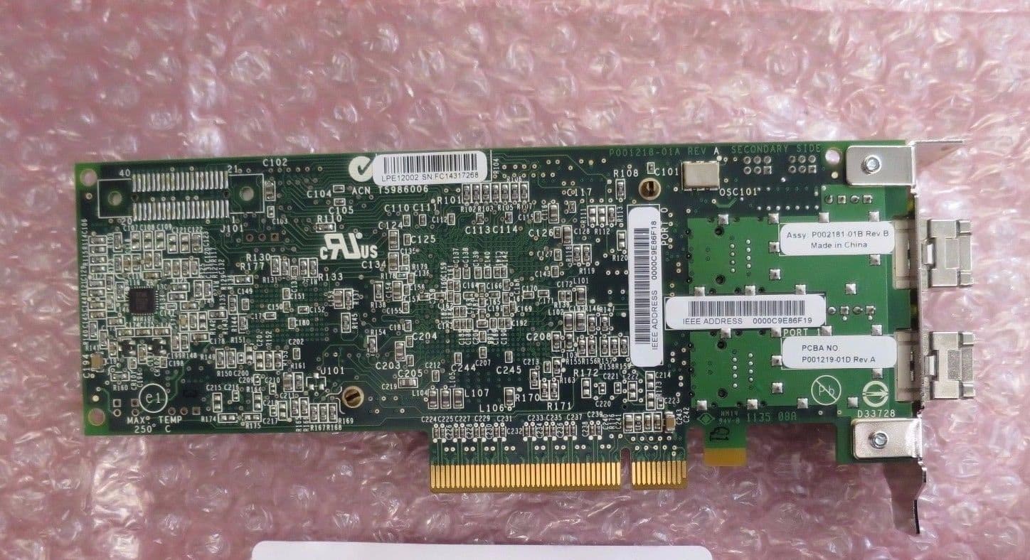 Emulex LPe12002 8Gbps PCI-e HBA Dual Port Fiber Channel Adapter HH IBM ...