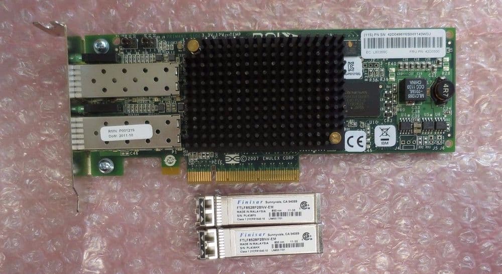 Emulex LPe12002 8Gbps PCI-e HBA Dual Port Fiber Channel Adapter HH IBM ...