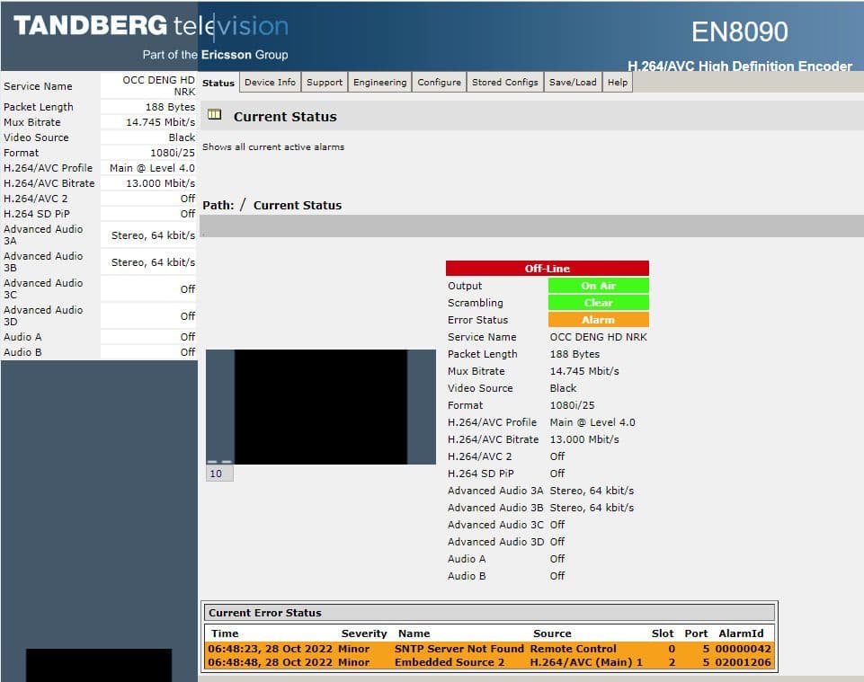 Ericsson Tandberg EN8030 EN8090 High Def Encoder EN8030/BAS/48V H 264 ...