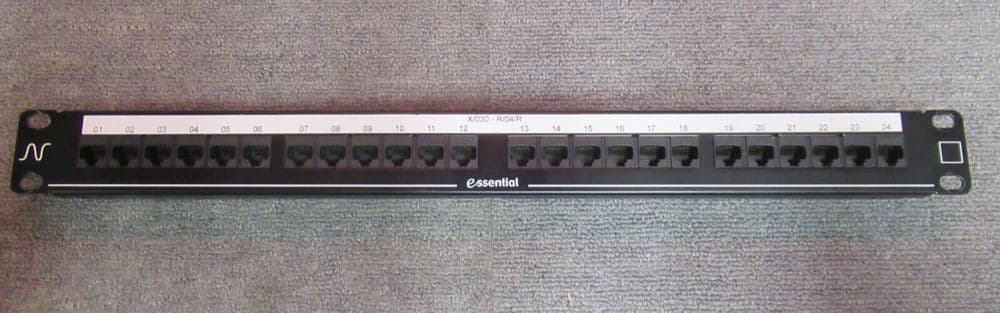 Essential 24 Port 1U 19" Cat5e Unshielded Rear Punch Patch Panel