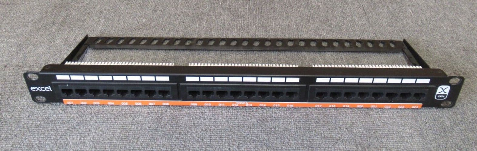 Excel 100-304 24 Port Cat6 RJ45 Patch Panel 1U 19& x22; Punch Down ...