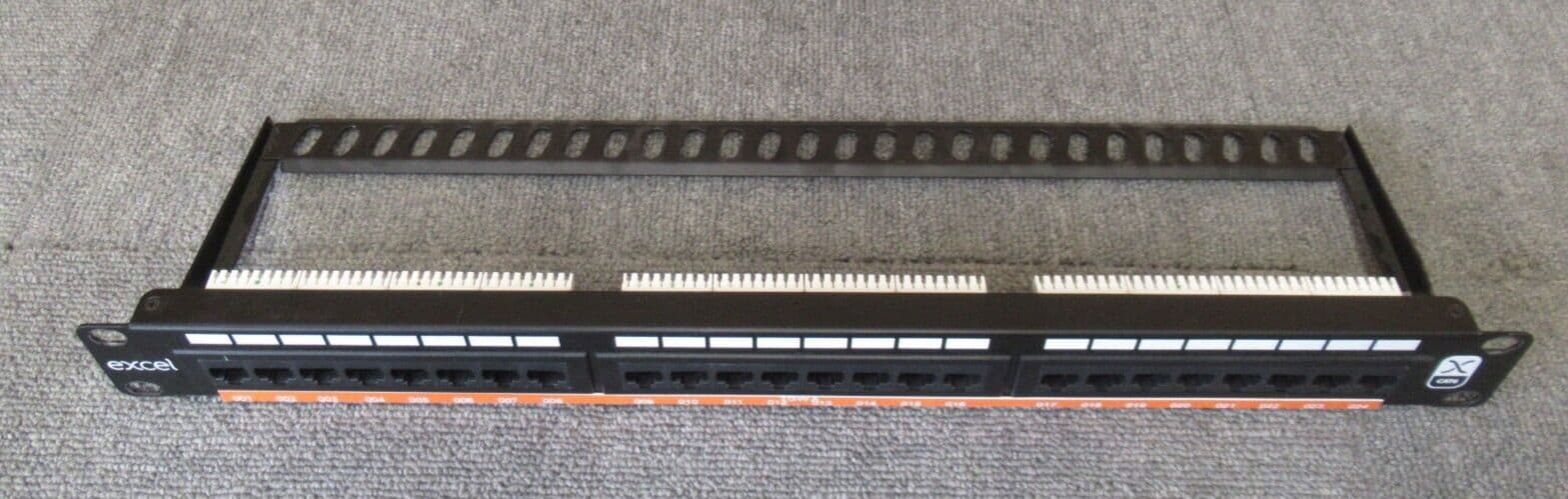 Excel 100-304 24 Port Cat6 RJ45 Patch Panel 1U 19& x22; Punch Down ...