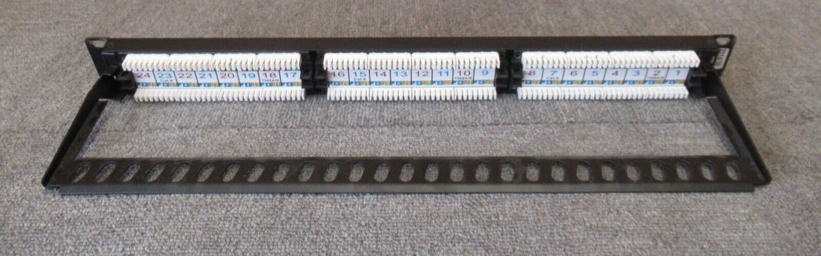 Excel 100-304 24 Port Cat6 RJ45 Patch Panel 1U 19& x22; Punch Down ...