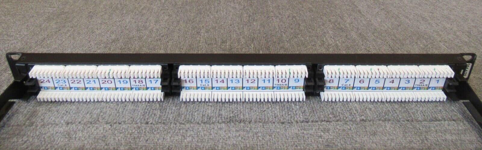 Excel 100-304 24 Port Cat6 RJ45 Patch Panel 1U 19& x22; Punch Down ...