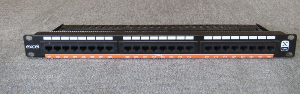 Excel 100-304 24 Port Cat6 RJ45 Patch Panel 1U 19& x22; Punch Down ...