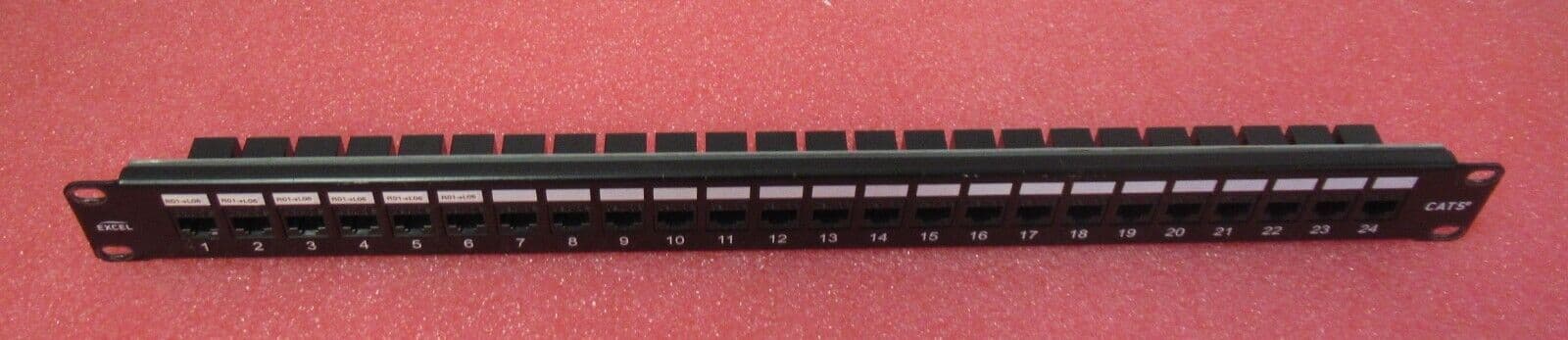 Excel 100-309 Cat5e 1U 24 Loaded Port Unscreened Through Coupler Patch ...