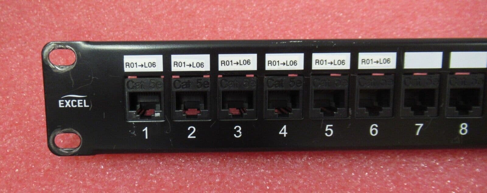 Excel 100-309 Cat5e 1U 24 Loaded Port Unscreened Through Coupler Patch Panel