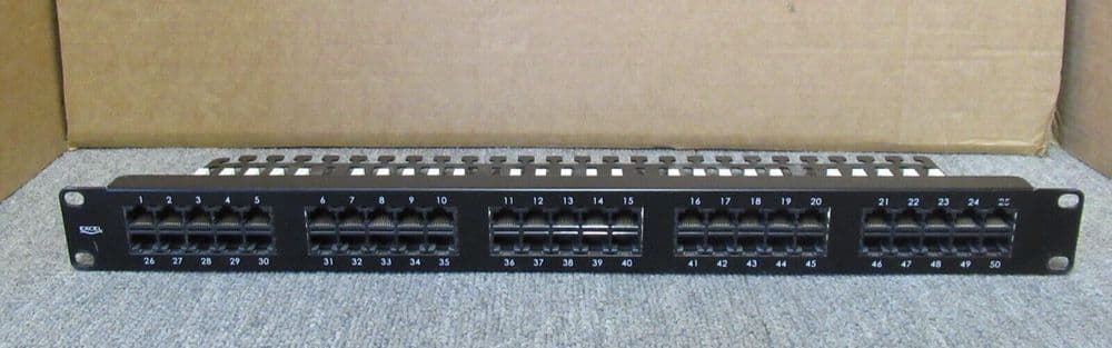 Excel 100-464 Voice 50 Port 3-Pair Category 3 Ethernet RJ45 Patch Panel ...