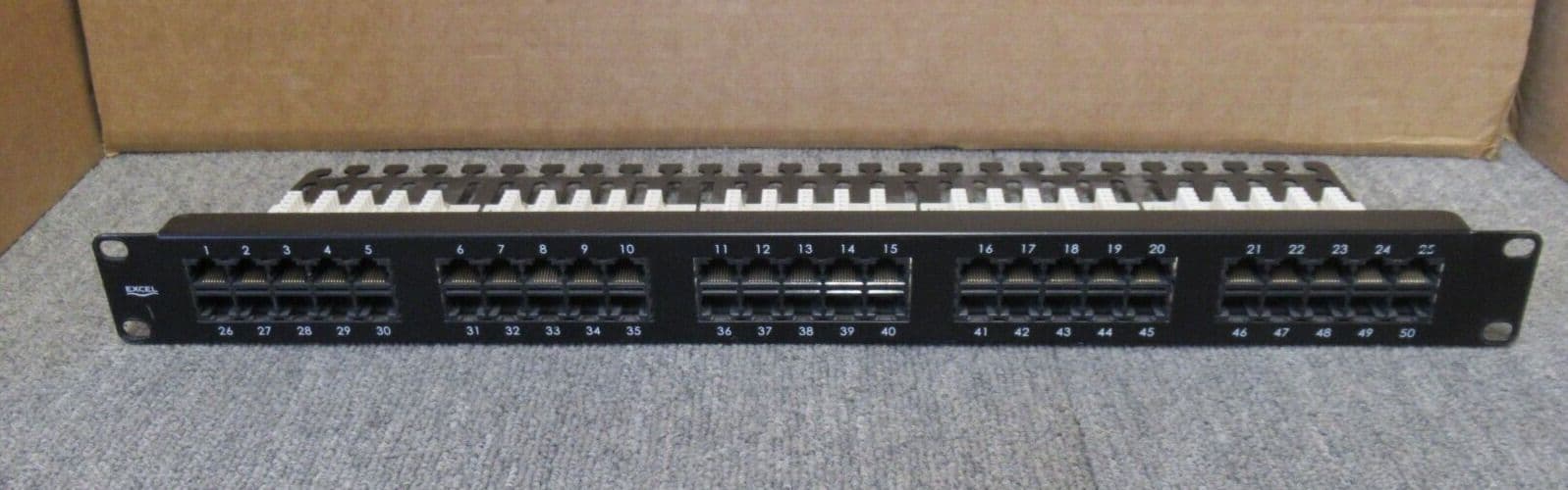 Excel 100-464 Voice 50 Port 3-Pair Category 3 Ethernet RJ45 Patch Panel ...