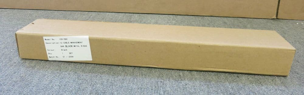 Excel 100-582 1U 19" New Cable Management Bar 4 Vertical Hoops Black