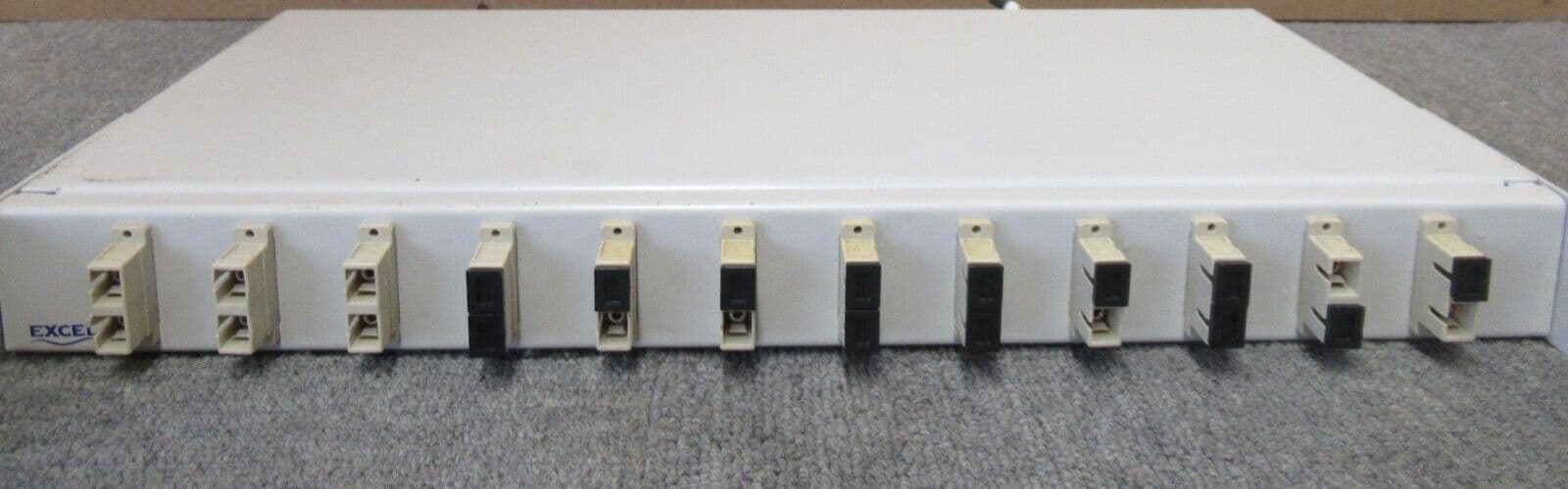 Excel 12 Port 19" 1U Loaded SC Rackmount White Fibre Patch Panel