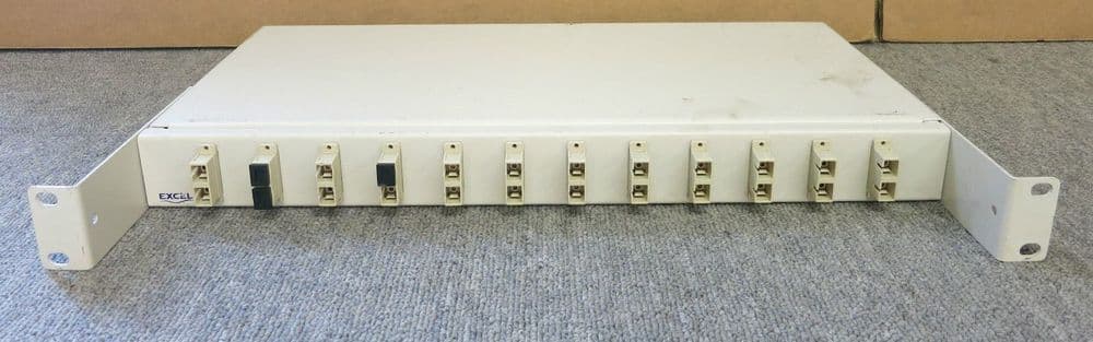 Excel 12 Port Rack Mountable White Fibre Optic Patch Panel 1U 19 Inches