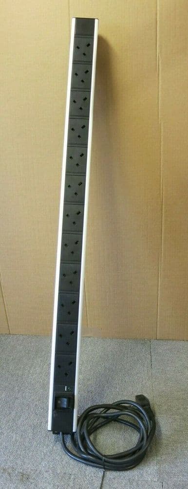 Excel D13-12-EXL 12 x UK sockets Vertical Power Distribution Units UK plug