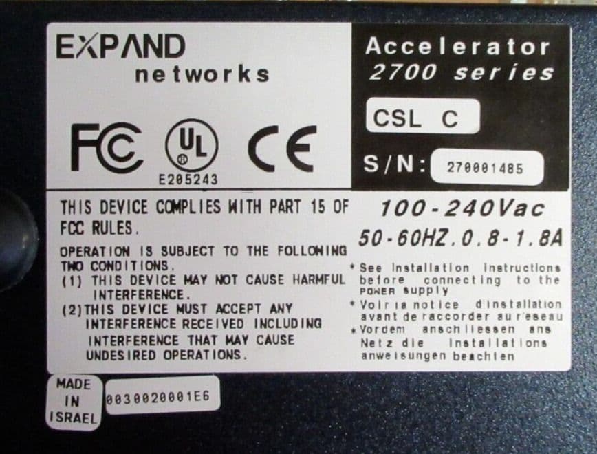 Expand Networks Accelerator 2700 Series With 2x 27-200-74 Serial Module
