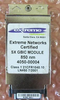 Extreme Networks 1000 Base SX GBIC Fiber Transceiver Module 4050-00004 ...