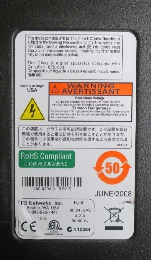 F5 Network Big-IP 1600 Enterprise LTM Local Traffic Manager Load ...