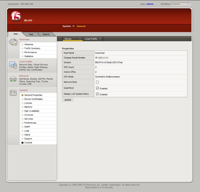 F5 Networks Big-IP 1600 Local Traffic Manager LTM Load Balancing ...