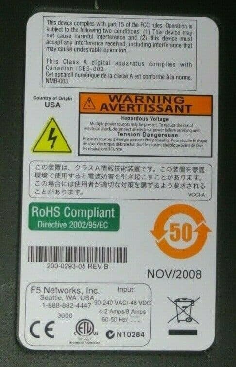 F5 Networks Big-IP 3600 Enterprise LTM Local Traffic Manager Load ...