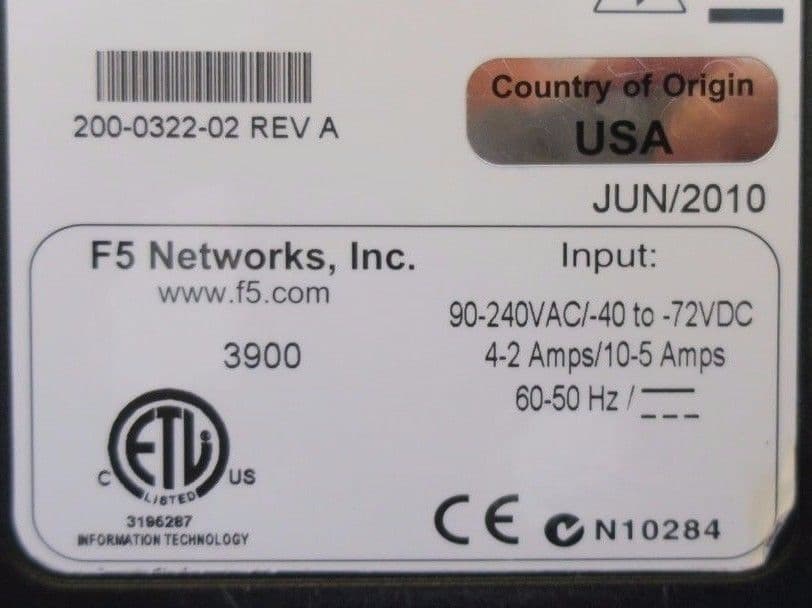 F5 Networks Big-IP 3900 Load Balancer Traffic Manager with OS and Licenses