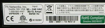 F5 Viprion-4 400-0001-10 Port Application / Load Balancing Switch 3x PB100