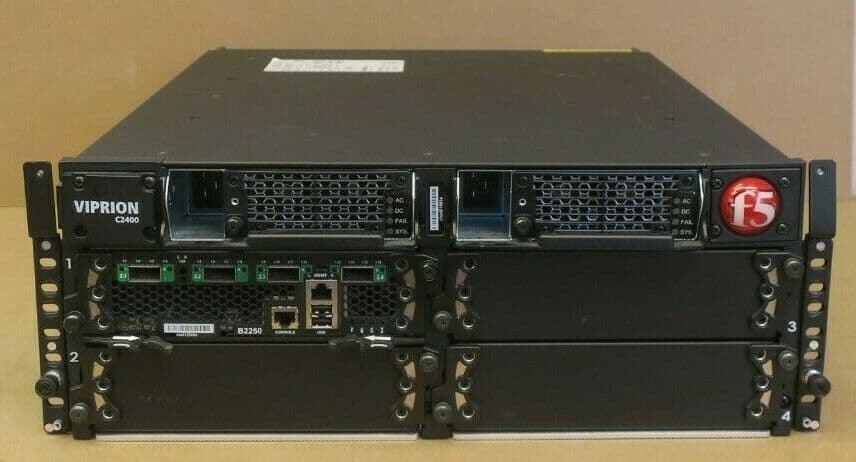 F5 Viprion C2400 4-Slot Blade Chassis with 2x 1400W PSU 1x B2250 Blade ...
