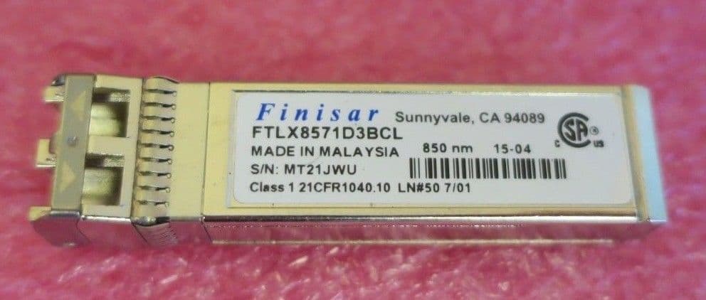 Finisar 10Gb/s 10GBase-SR 10GE SFP SR FTLX8571D3BCL 850nm Transceiver ...