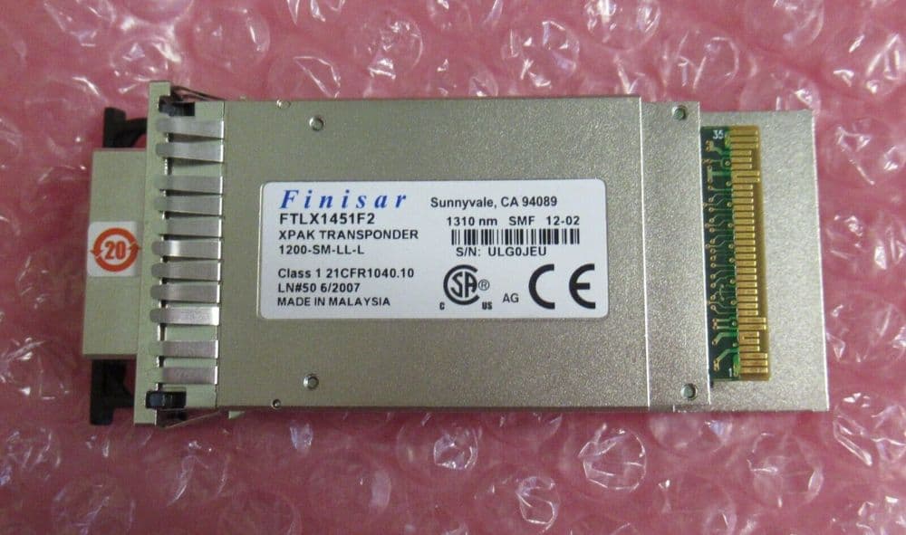 Finisar 10Gb/s SFP 10GBase-SR 10GE SR FTLX1451F2 1310nm Transceiver Module
